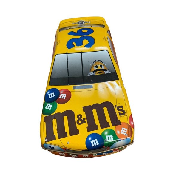 Other | Mms 36 Race Car Yellow Tin Candy Dish Mms Nascar Pedigree ...